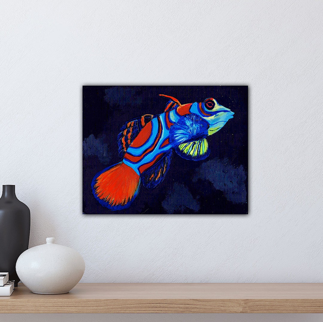 Canvas Print Mandarin Goby Print Fish Print Bathroom Beach Decor ...