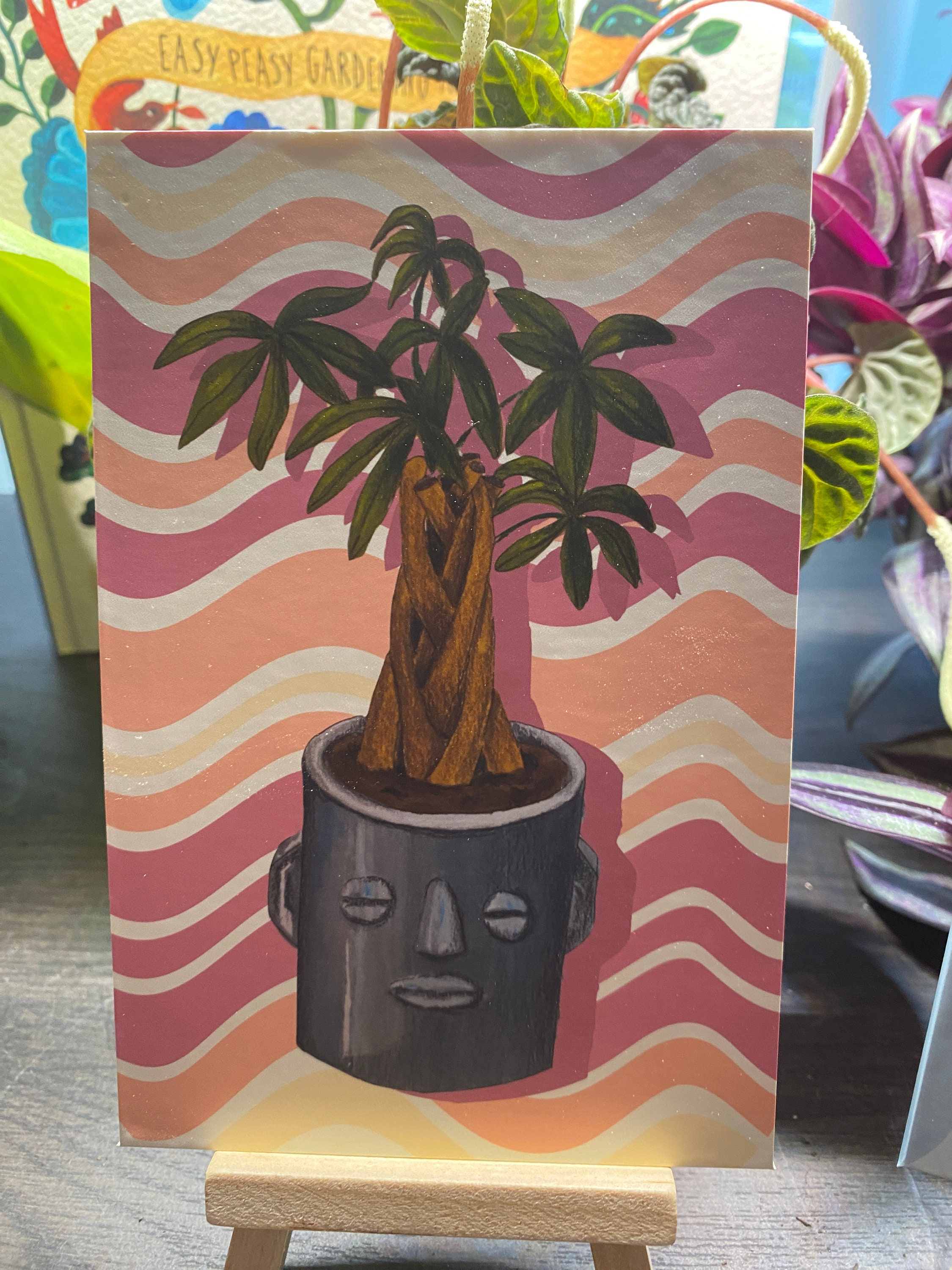 Mini Canvas Board Print, Botanical Print, Boho Home Decor, Retro Plant ...