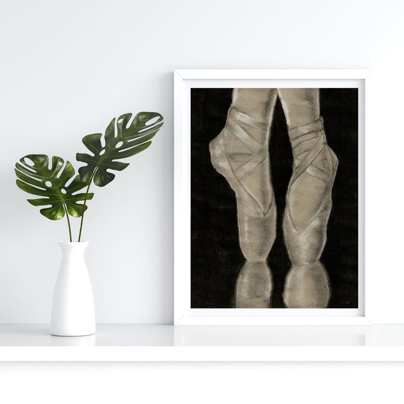 Digital Download stability Charcoal Drawing Ballerina Fine Art Print ...
