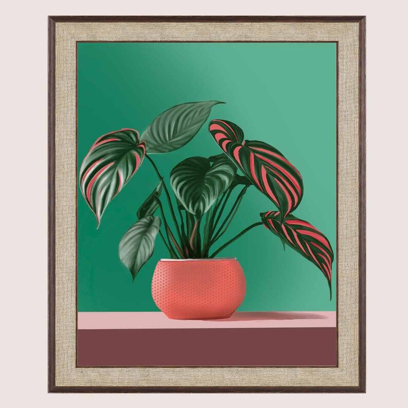 Hyper-realistic Plant Drawing Print - Botanical Art Print, Boho Home ...