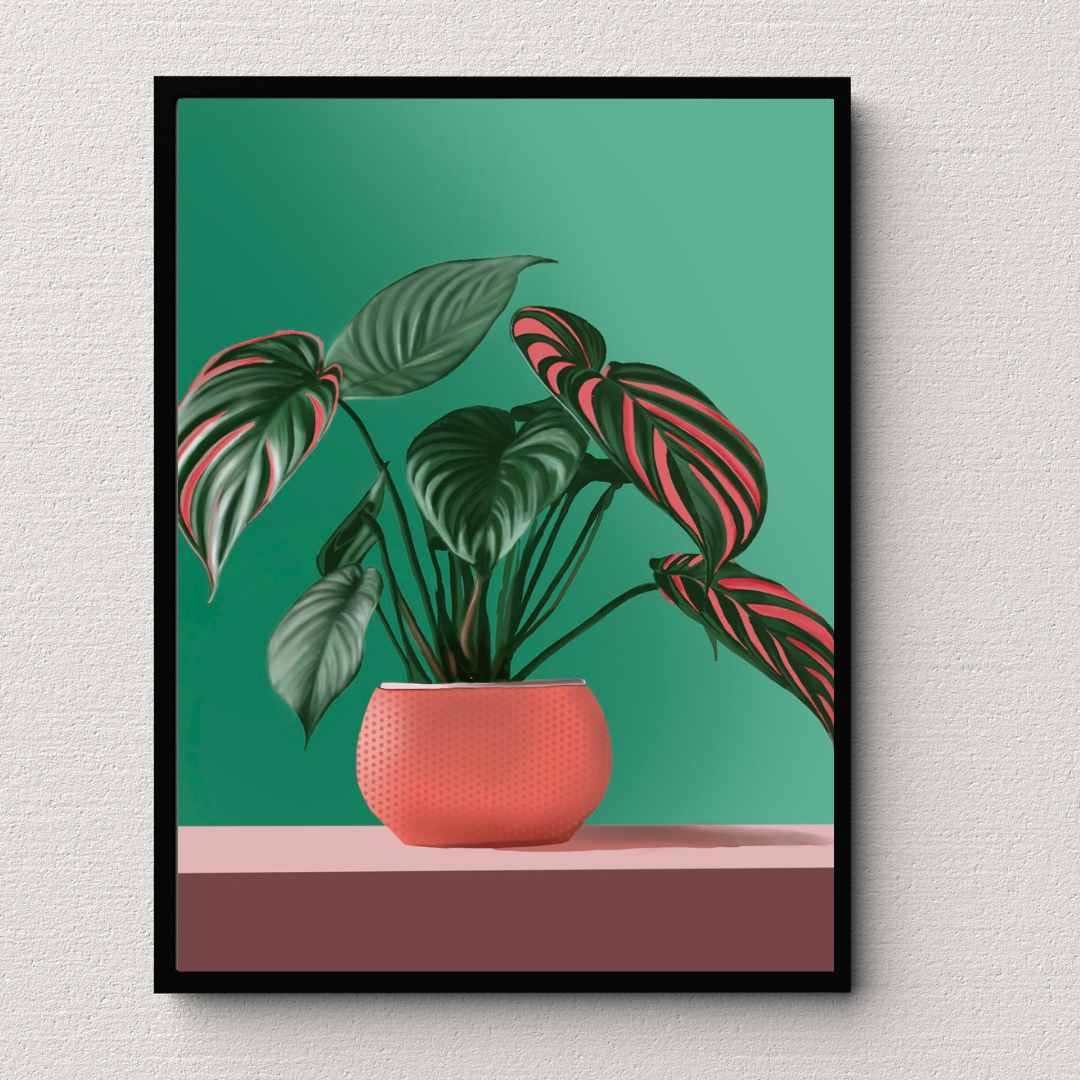 Hyper-realistic Plant Drawing Print - Botanical Art Print, Boho Home ...