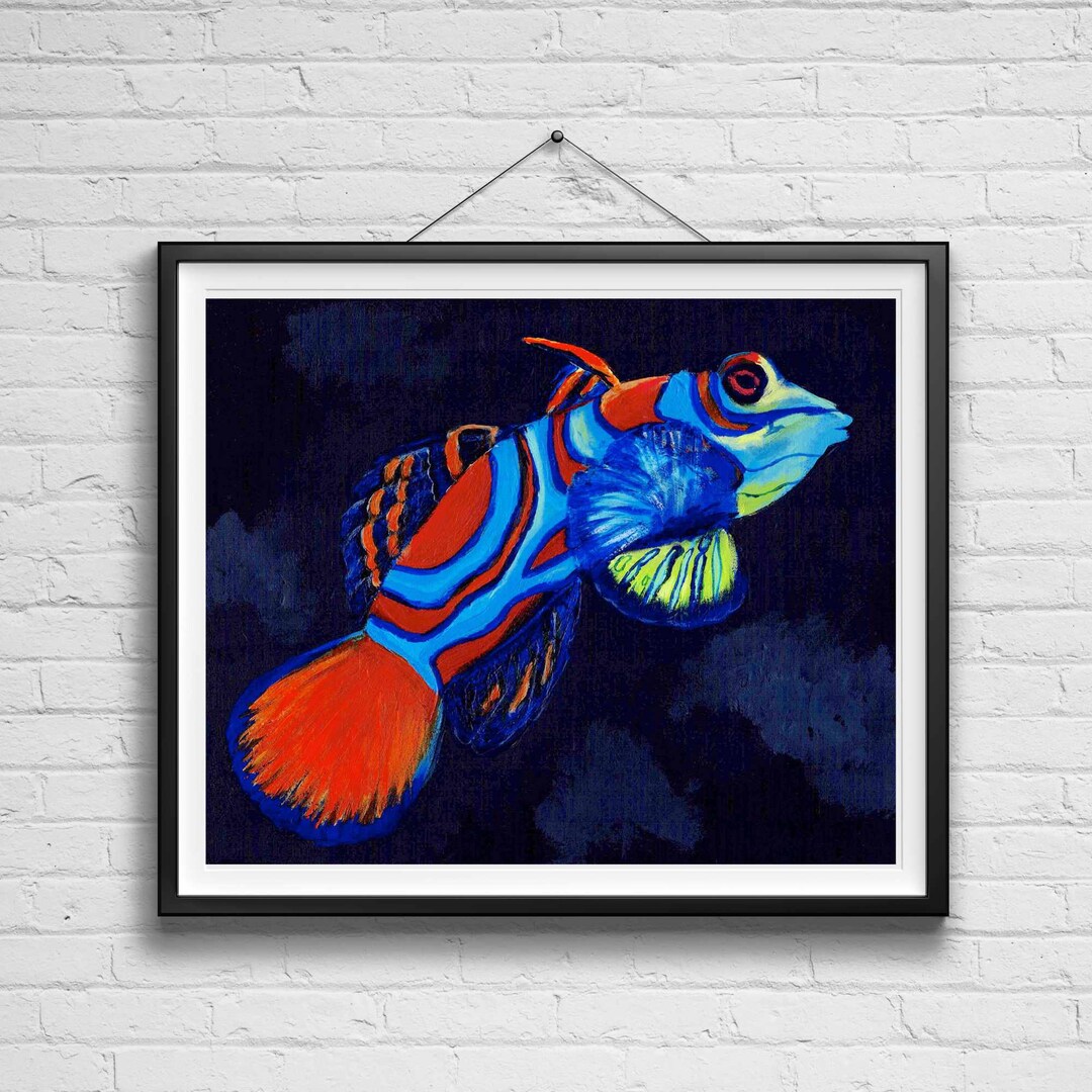 Tropical Fish Painting Print - Saltwater Fish Print, Costal Wall Art ...