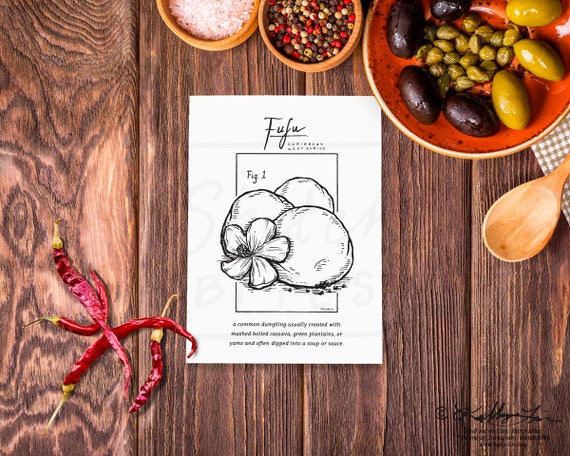 Fufu Dumpling of the World Illustration Drawing Print | Etsy
