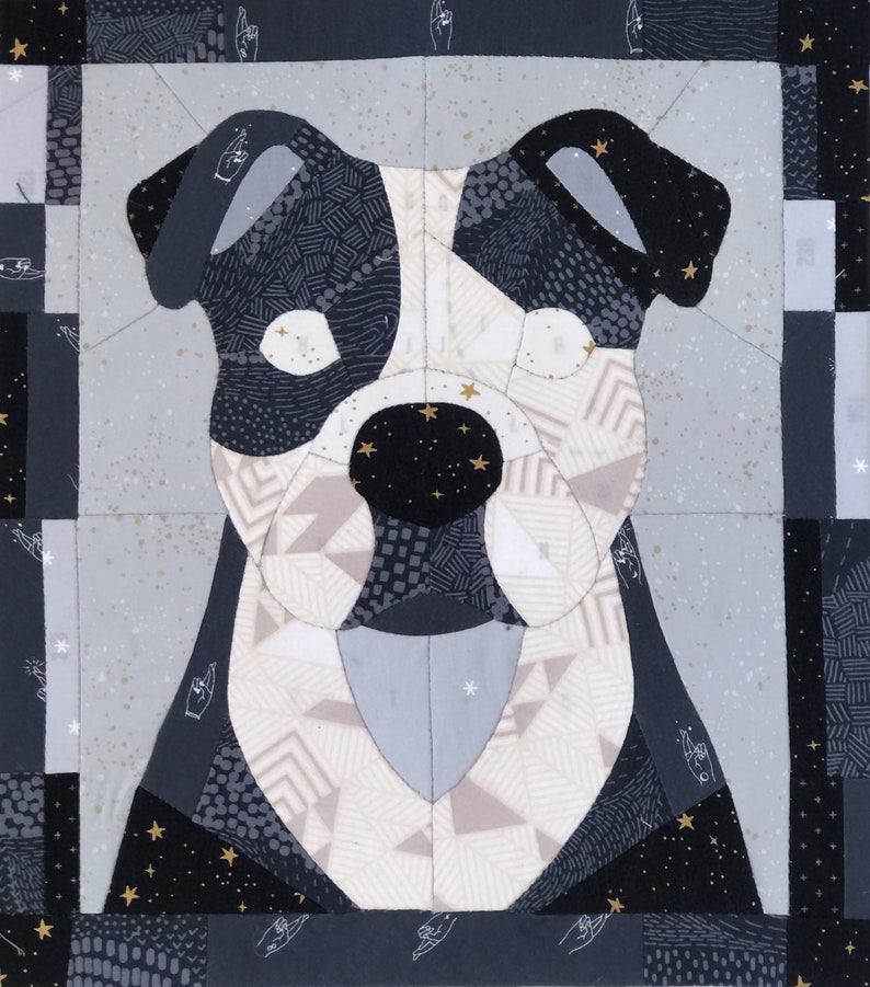 EPP Dog, English Paper Piecing Pattern, Pit Bull, Bully, Am Staff ...