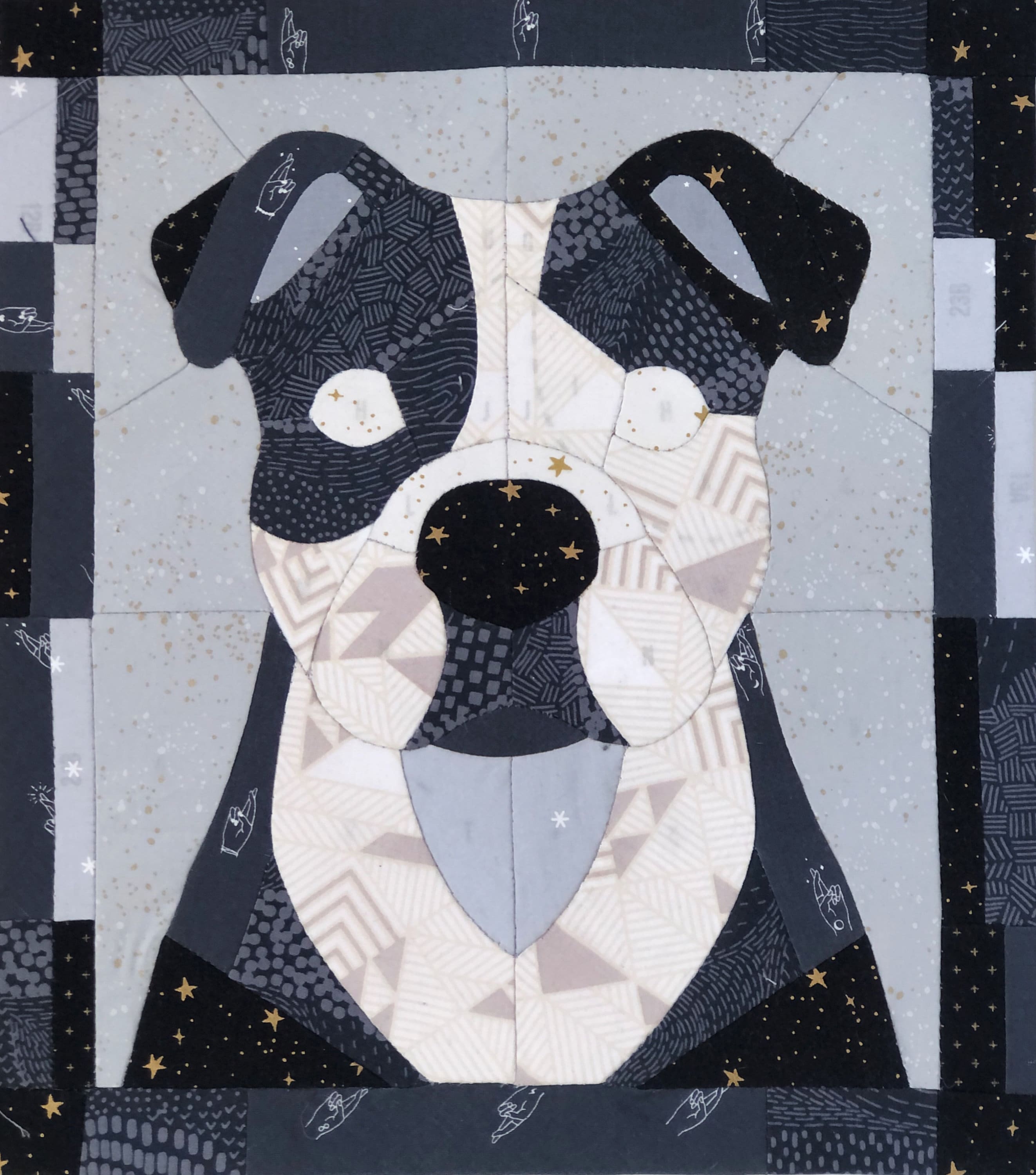 EPP Dog, English Paper Piecing Pattern, Pit Bull, Bully, Am Staff ...