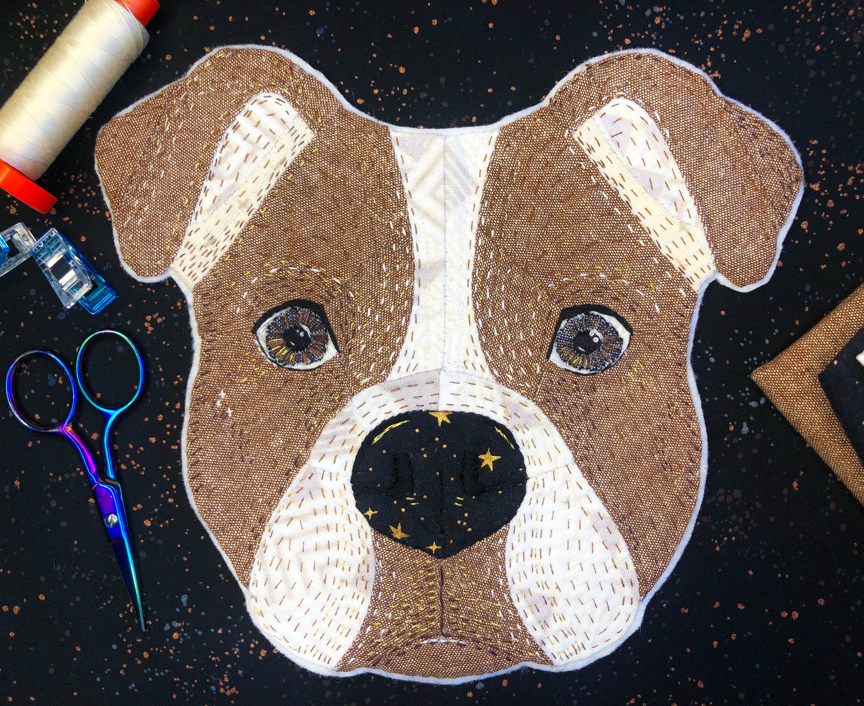EPP Dog, English Paper Piecing Pattern, Pit Bull, Bully, Am Staff ...