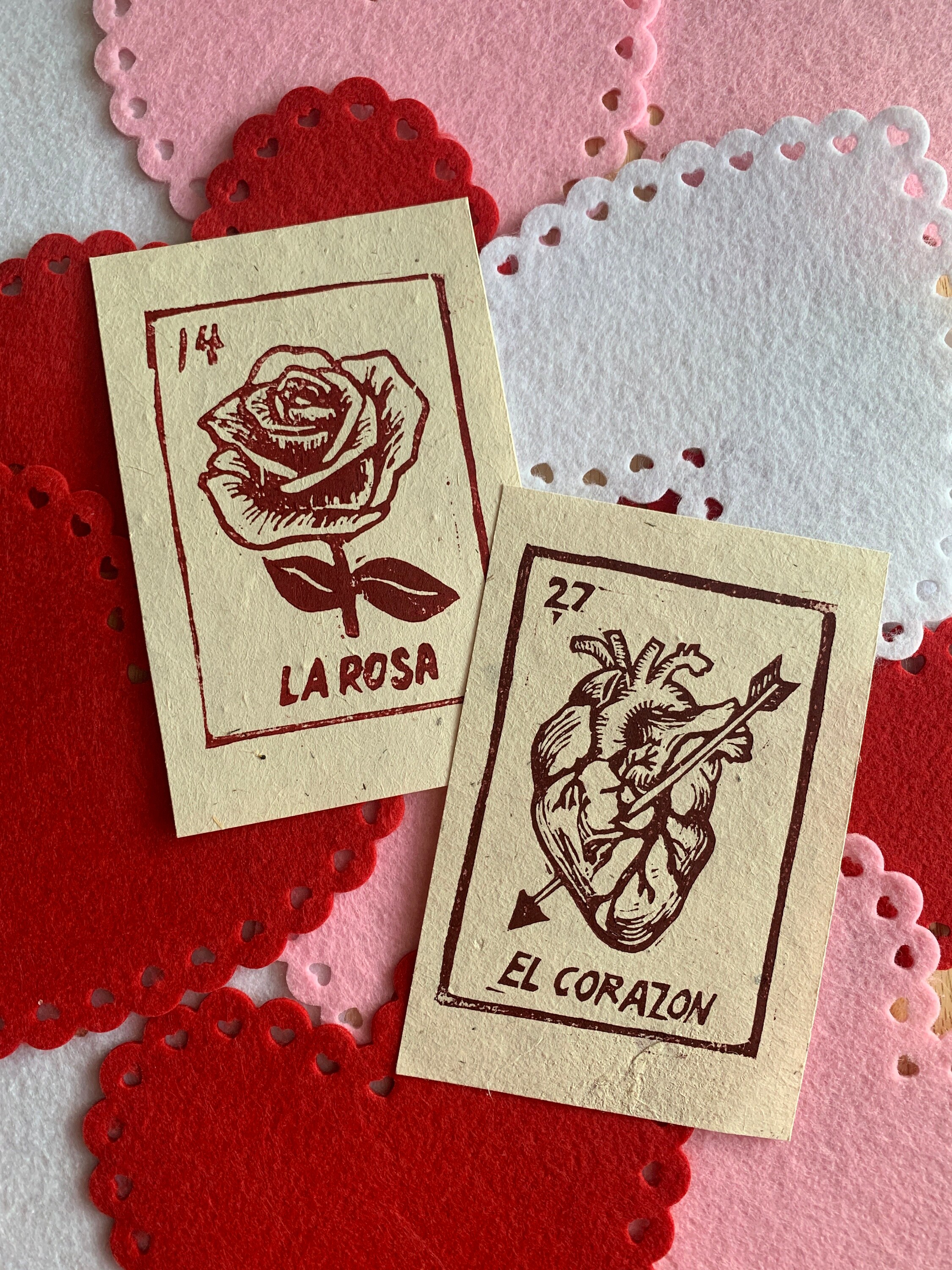 Loteria Card Art Print Mexican Loteria Relief Print Rose Art Print ...