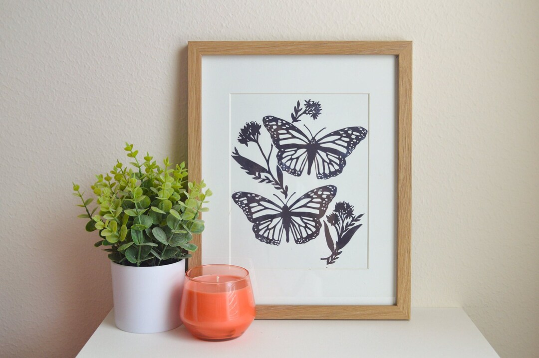 Monarch Butterfly Art Print, Butterfly Relief Print - Etsy