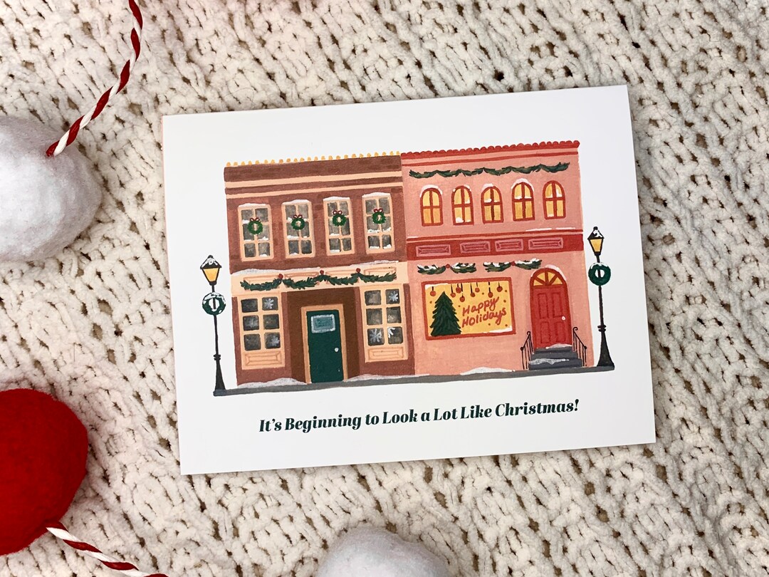 CUSTOMIZABLE Christmas Town Holiday Card | Pack of 6, With Envelopes - Etsy