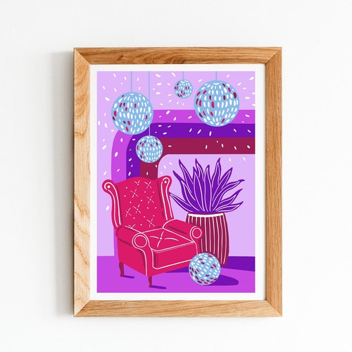 Vintage Disco Ball Poster - Etsy