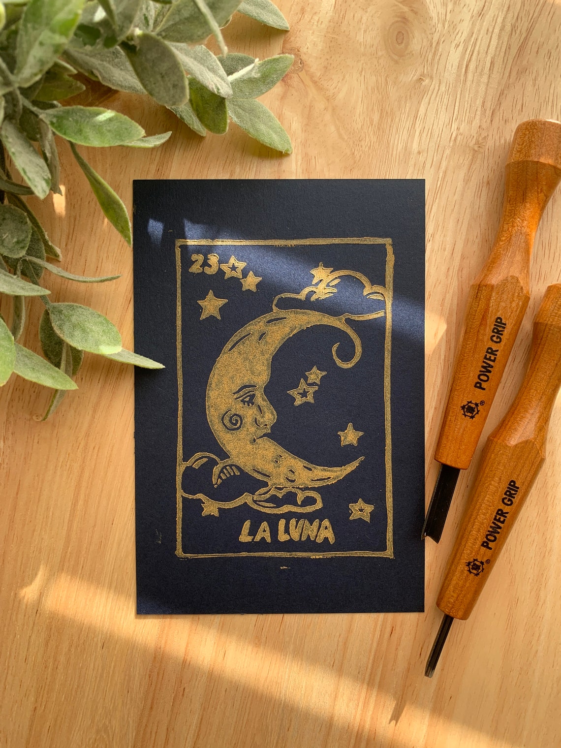 Loteria Card Art Print Mexican Loteria Relief Print Sun and Moon Art ...