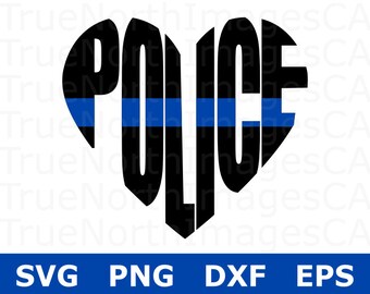 Police heart svg | Etsy