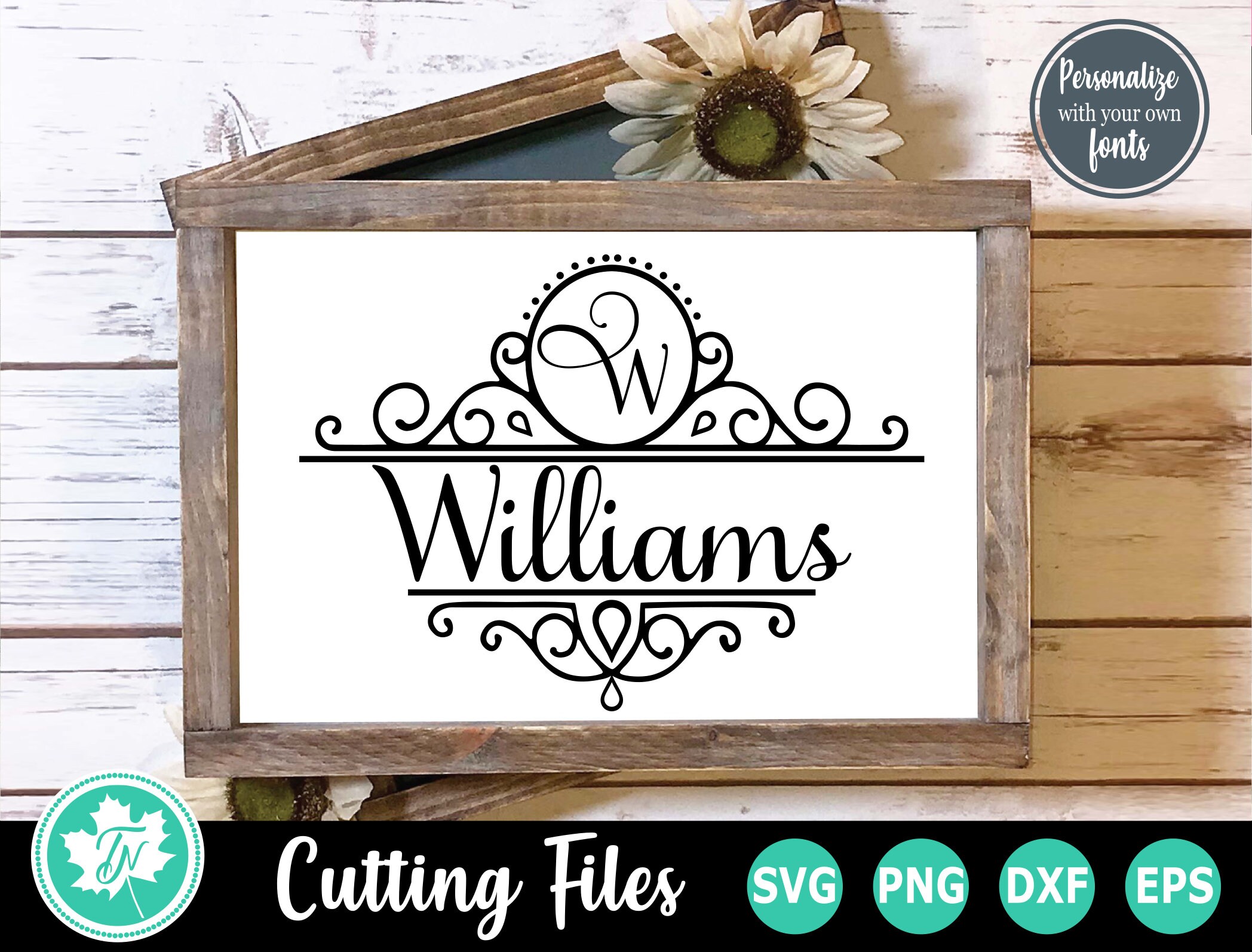 Split Monogram SVG / Last Name SVG / Family Name SVG / Svg | Etsy