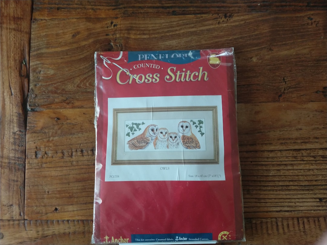 Barn Owls, a Delightful Complete Vintage Penelope Counted Cross Stitch ...