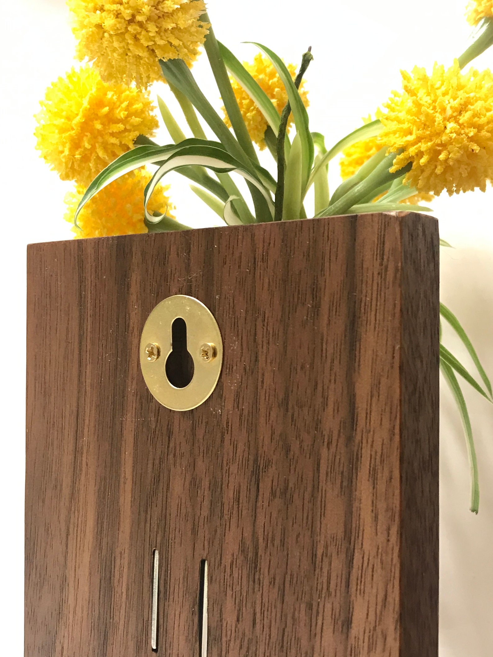 Modern Wall Mount Bud Vase / Glass Vase / Wooden Wall Hanging /wall ...