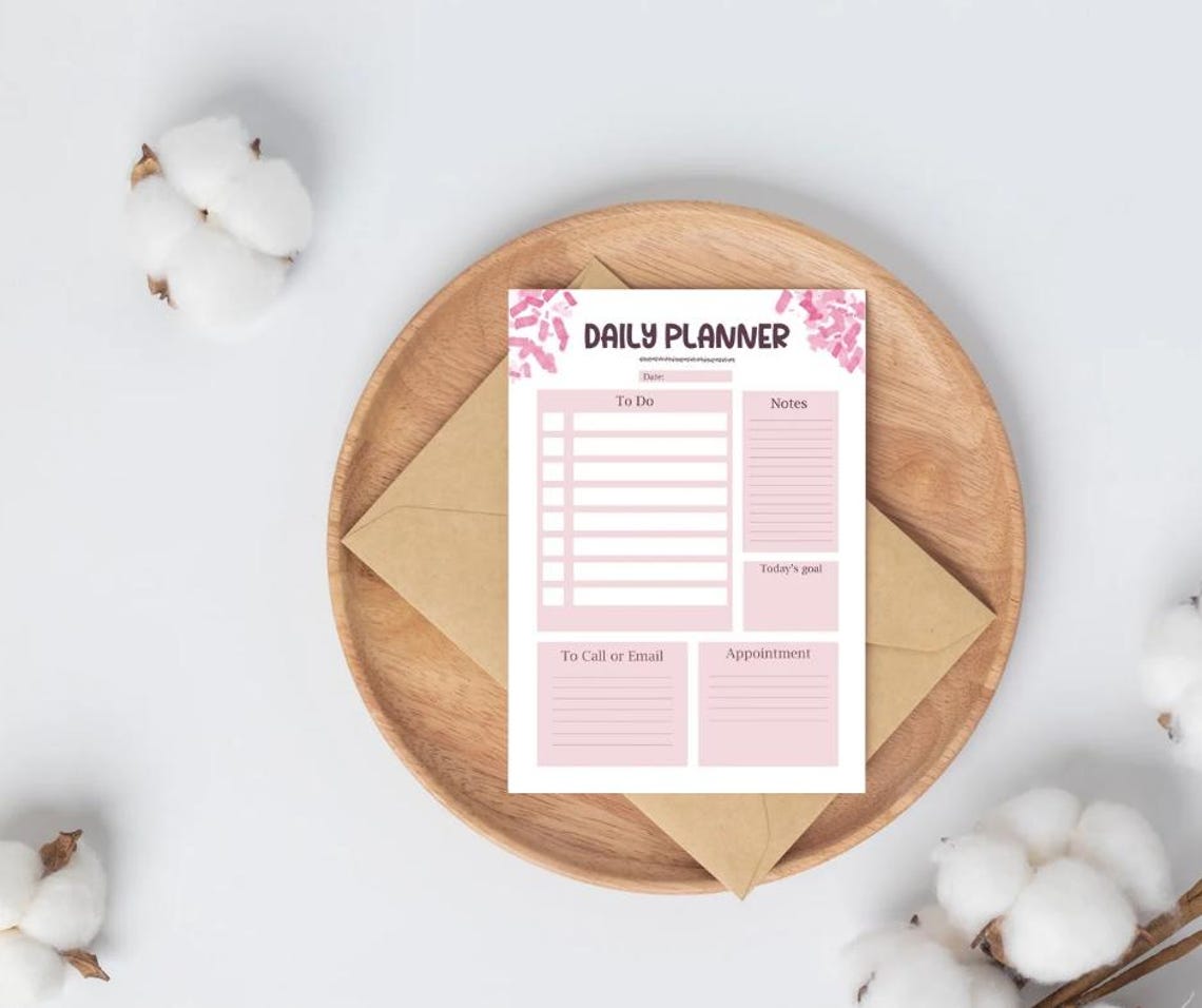 Daily Planner Printable | Minimalist Schedule | to Do List Planner ...