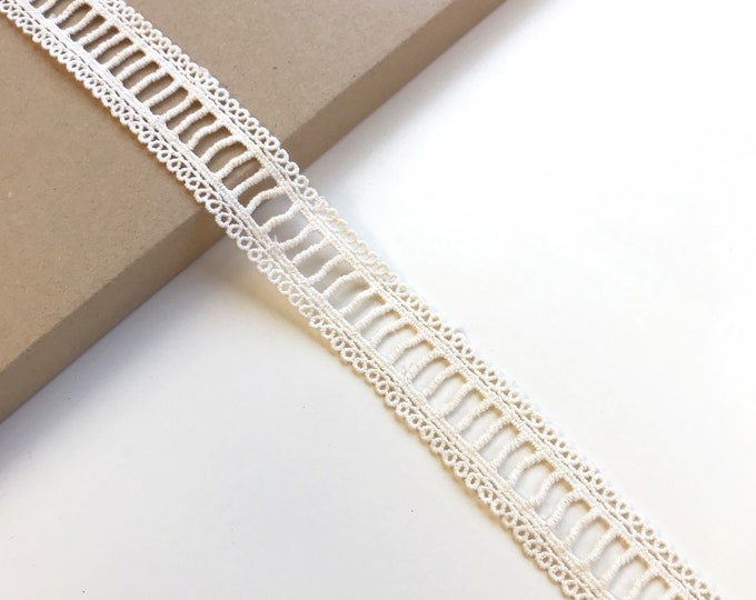 Natural Color Ladder Shape With Edge Decoration 1 1/8" Lace Trim (LT17 ...