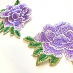 Purple Floral Embroidered Applique Patch LOC Patch 2 - Etsy