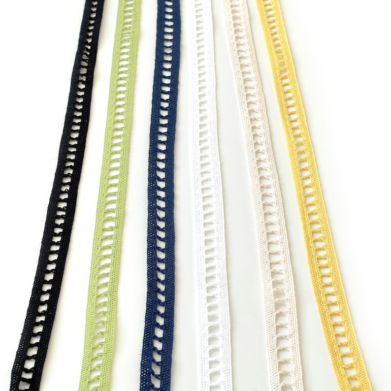 Various Color Options Cotton Ladder Shaped Lace Trim 1/2