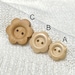 Flower Petal Shaped Edge Wood Button Assortment (button 3) - 20L, 24L ...