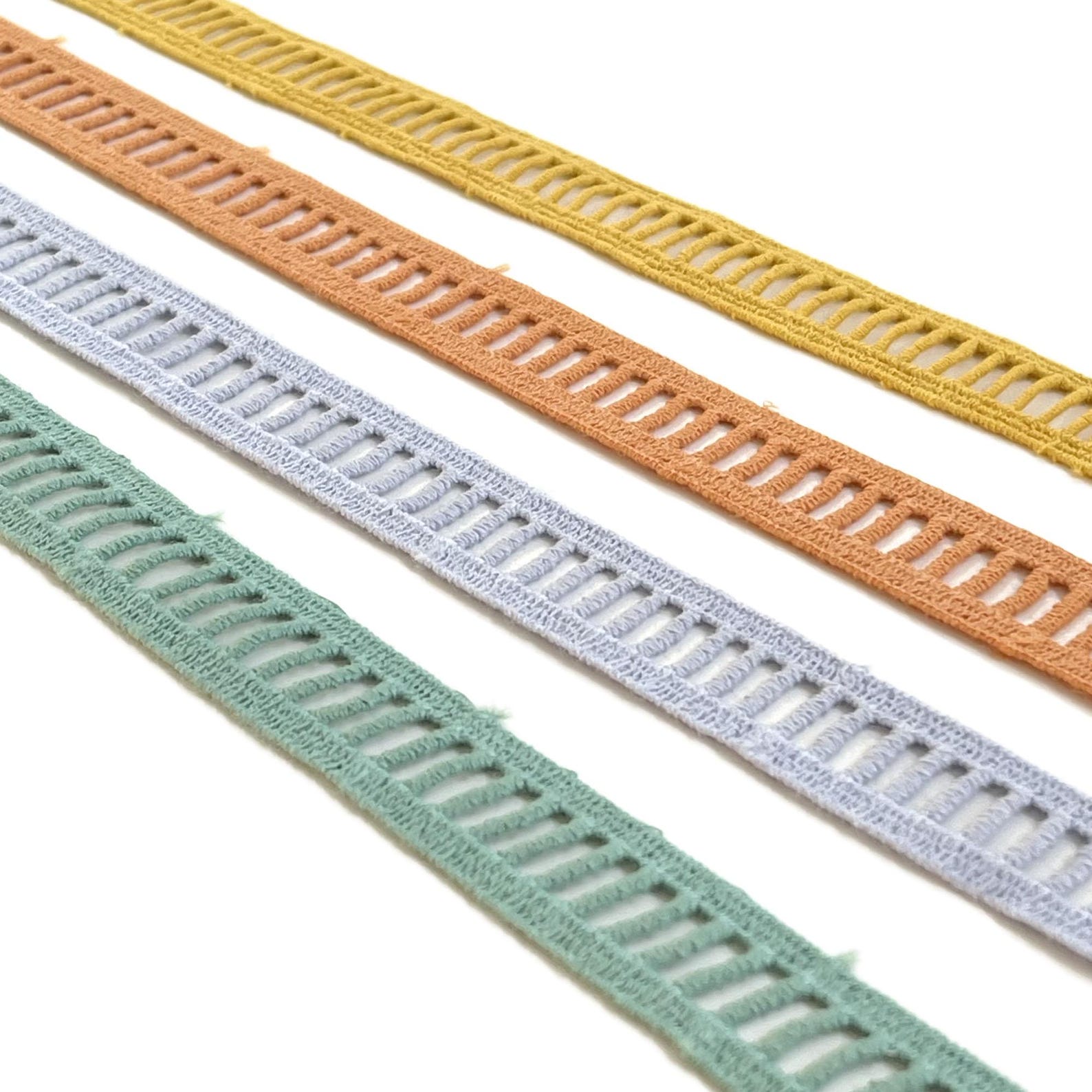 4 Colorways Cotton Ladder Shaped Lace Trim 3/4