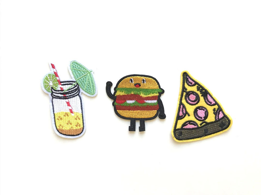 3 Various Embroidery Applique(foods), Iron on Patch, Sew on Patch ...