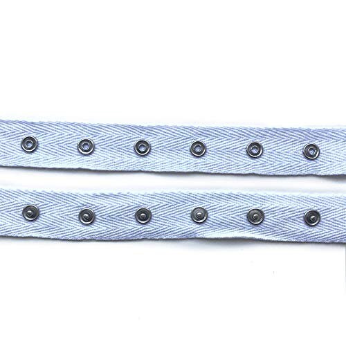 Black, White Snap Button tape trim with 1 cotton tape