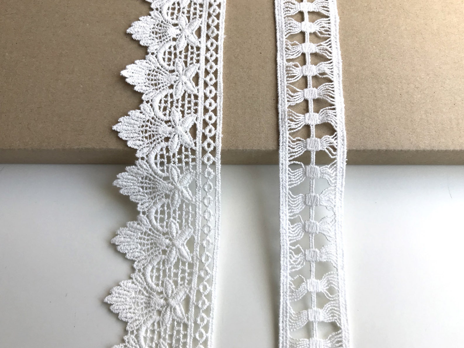 Off White 2 Various Width and Shape Cotton Lace Trim (LT21) - Etsy
