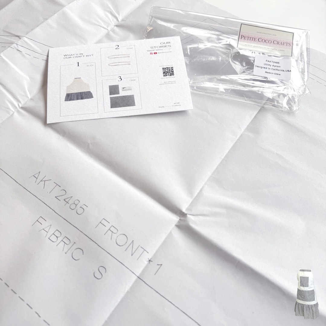Easy Apron Paper Sewing Pattern – Utility Apron (level 2 - Moderate ...