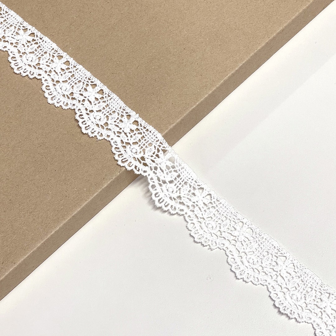 Off White 1 1/4" Width Cotton Edge Lace Trim (LT10) - Etsy