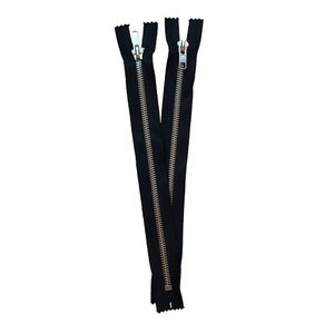 Silver Corn Teeth Metal Zipper - 9 1/2", 25", 29" Black Tape Size#5 ...