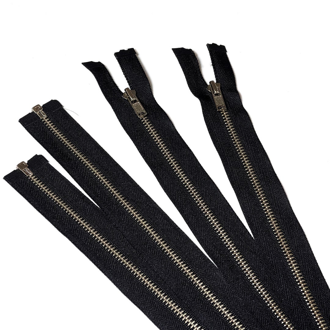 Open End #3 Matte Silver Teeth Color Zipper With Black Tape - 9", 20 ...