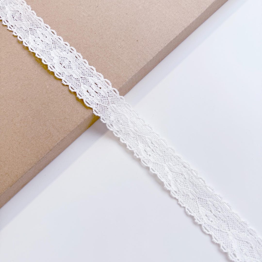 Off White Cotton Edge Lace Trim, 1" Width, Alternating Pattern (LT2-2 ...