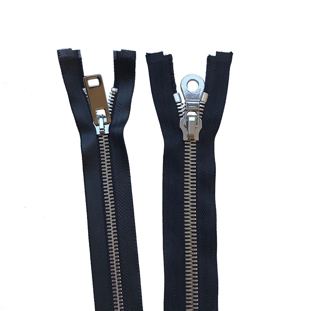 Size#5, #8 Open Shiny Silver Corn Teeth Metal Zipper - 33 1/2, 27 1/2 ...