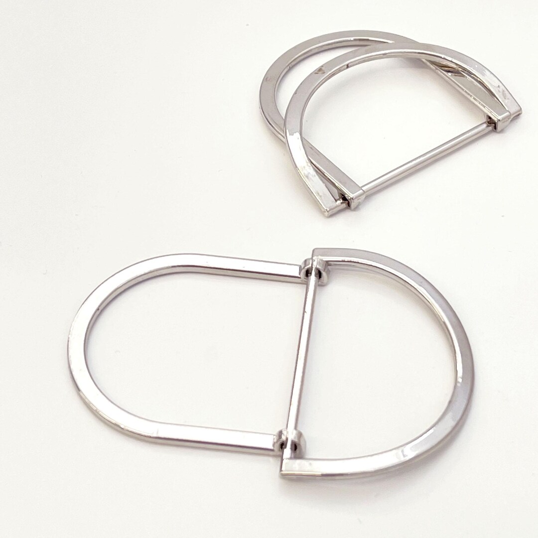 Metal Silver D Ring Buckle – Double D Rings With Connection Bar (BTN1 ...