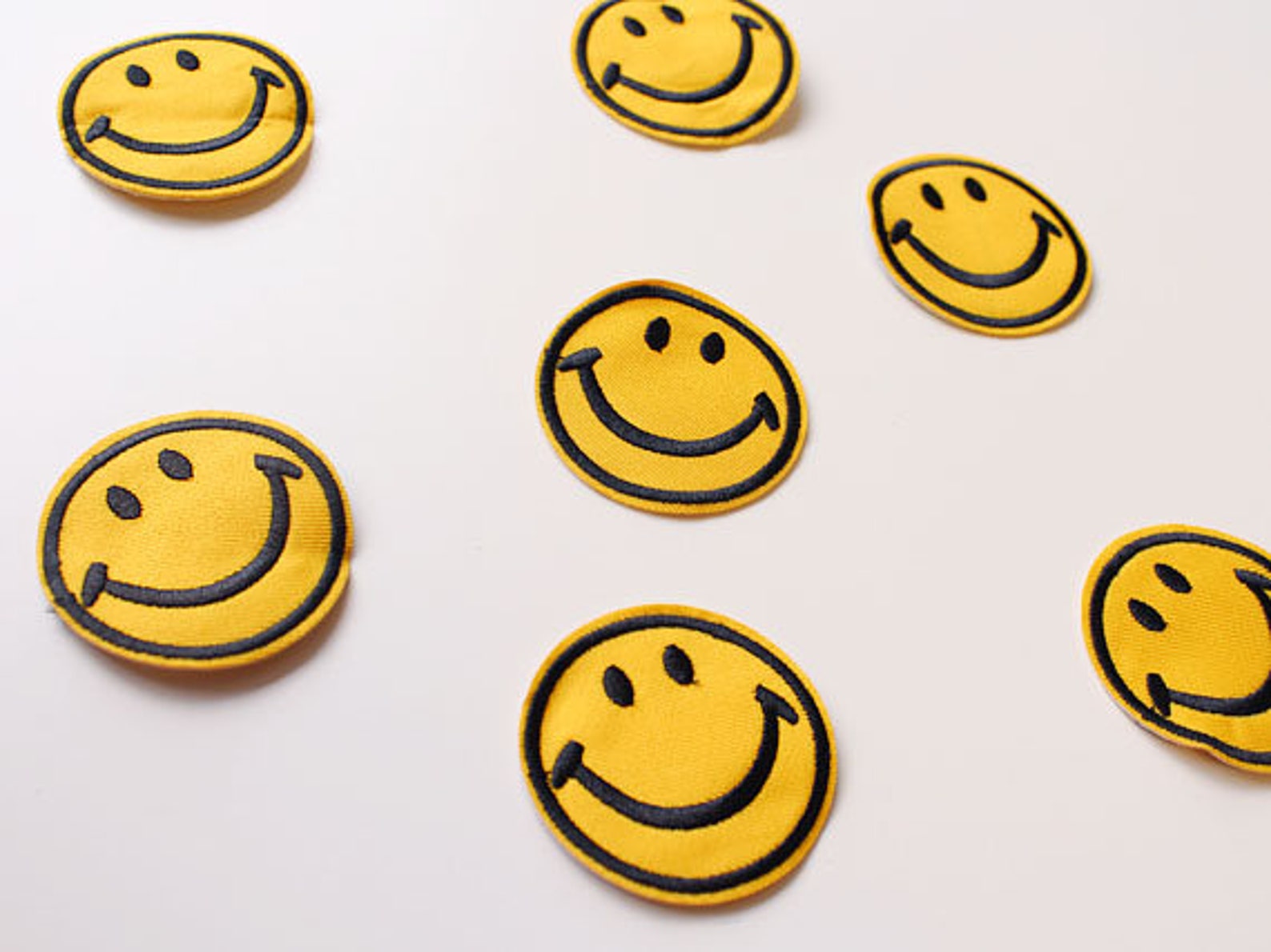 Smile Face Embroidered Applique, Iron or Sew on Patch (PAT 1) - Etsy