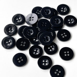 Black 4 Hole Rim Button 16 Ligne(24mm) (button1) - Selling per Piece - Etsy