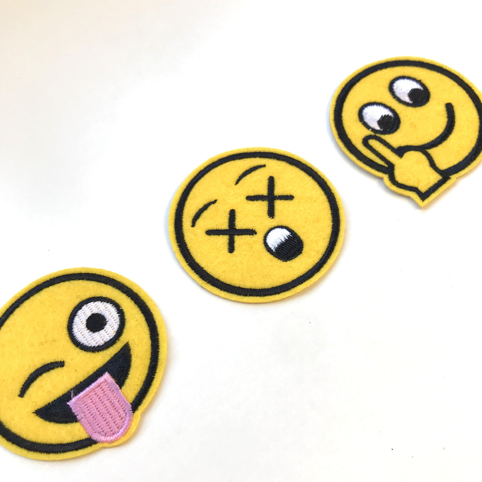 Comic Happy Face Embroidered Applique Sew on Patchpat 1 - Etsy