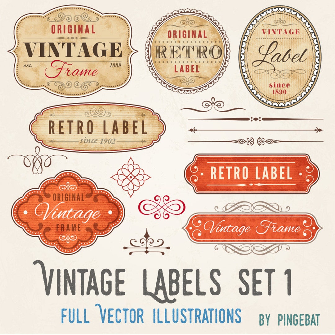 Vintage Labels Templates - Etsy