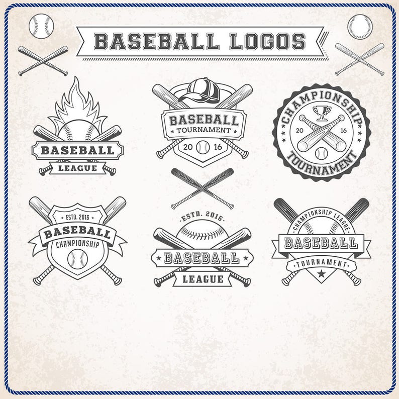 Vintage Baseball Logo Templates - Etsy