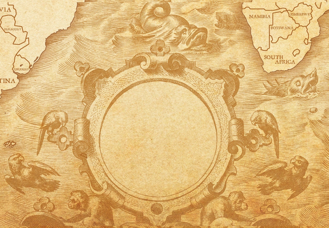 Vintage Illustrated World Map With Political Borders - Etsy