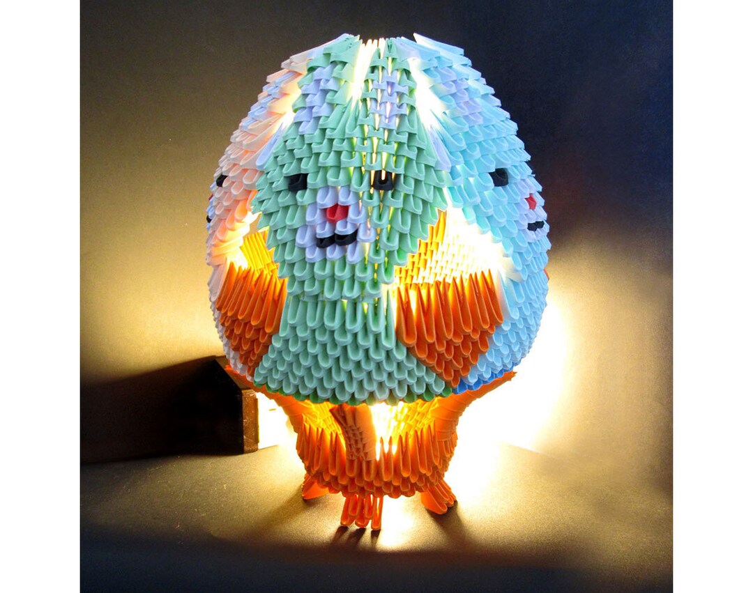 3D Modular Origami Bunny LAMPSHADE Handmade Paper Art - Etsy