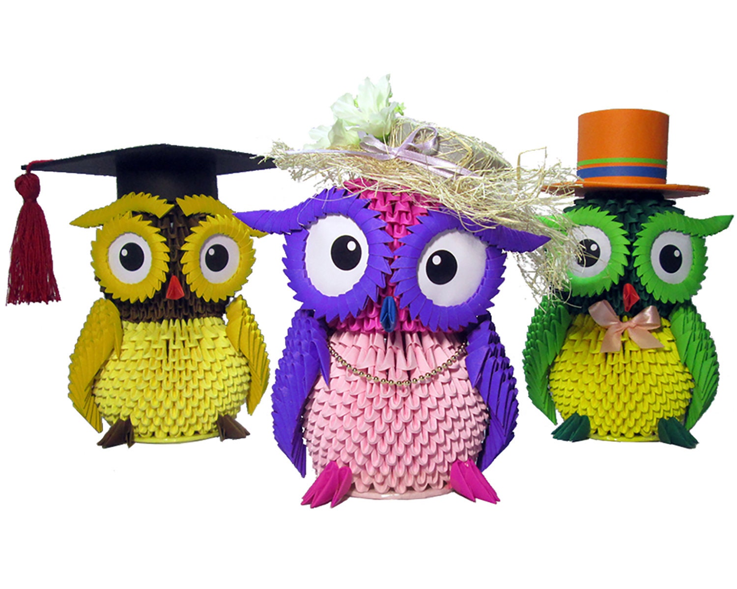 3D Modular Origami Cute OWL Piglet Chubby Piggy Bank/money Box Paper ...
