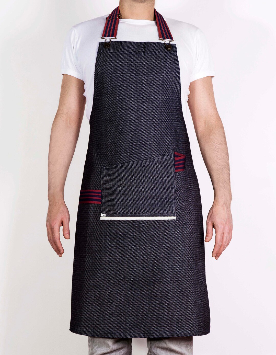 Unisex Apron,full Apron,barista,premium Denim,one Pocket,towel Loop ...