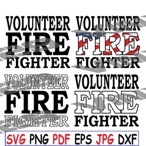 Volunteer Fire Fighter SVG Pdf Eps Jpg Dxf Png - Etsy