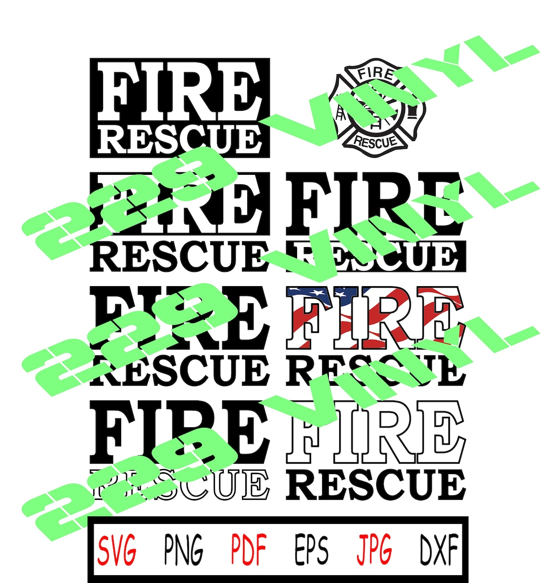 Fire Rescue SVG Pdf Eps Jpg Dxf Png - Etsy