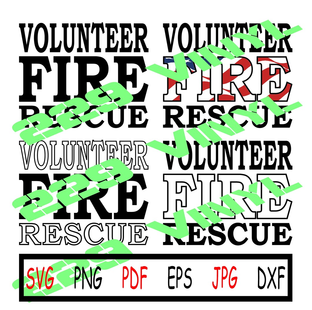 Volunteer Fire Rescue SVG Pdf Eps Jpg Dxf Png - Etsy