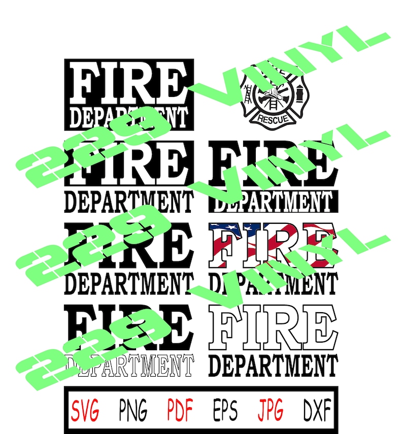 Fire Department SVG Sublimation Pdf Eps Jpg Dxf Png - Etsy