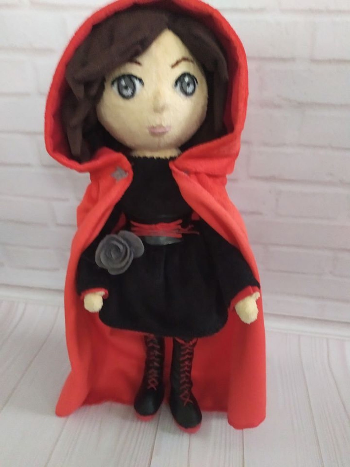 It is a Sample Toy Ruby Rose Plush From RWBY. Custom Plush | Etsy Canada