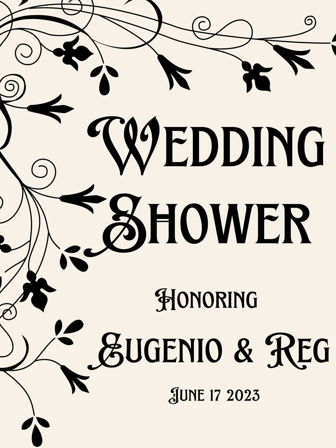 Custom Wedding Shower Poster - Etsy